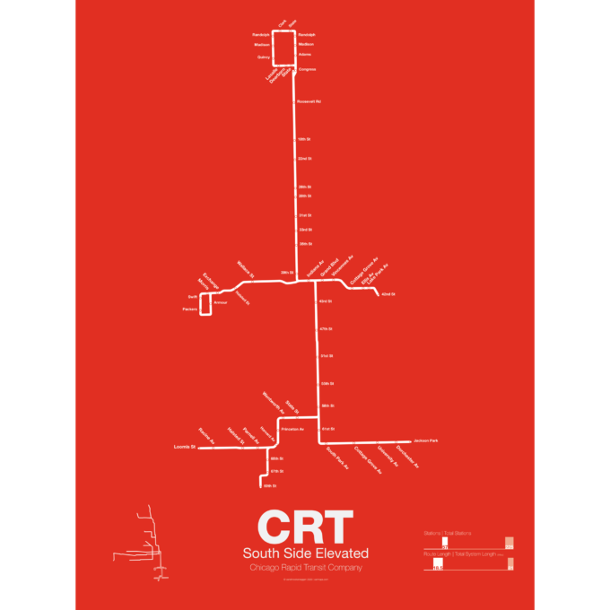 CTA Red Line El Poster – vanmaps